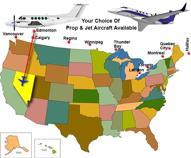 Nevada Charter Flights / Direct Flights To Nevada