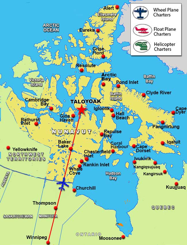Charter Flights To Taloyoak Nunavut