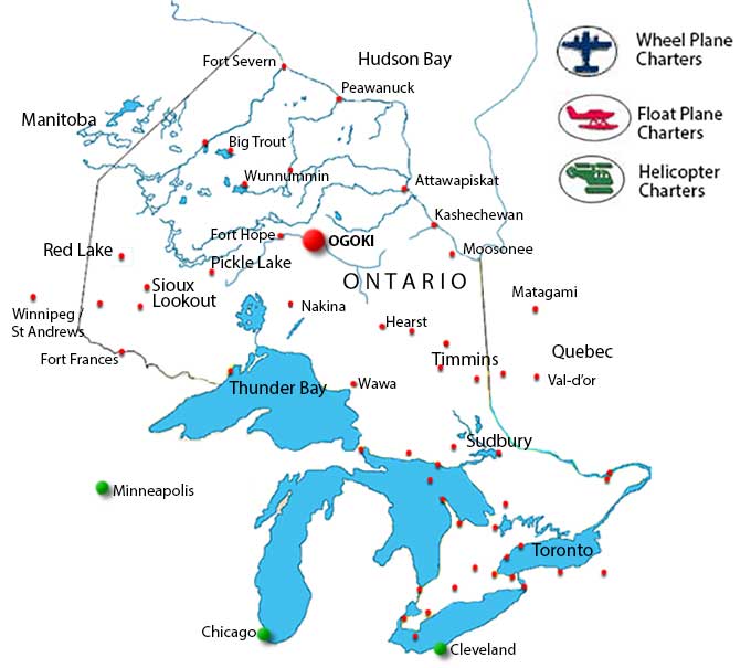 Charter Flights To Ogoki Post / Marten Falls Ontario