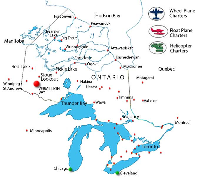 Charter Flights To Vermillion Bay Ontario /Charter Flight Network