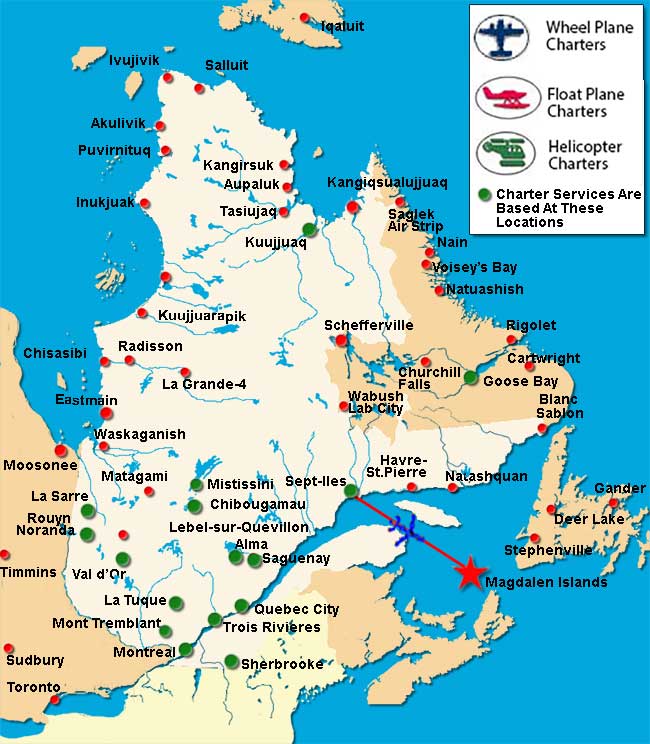 Charter Flights To Magdalen Islands Quebec /Charter Flight Network